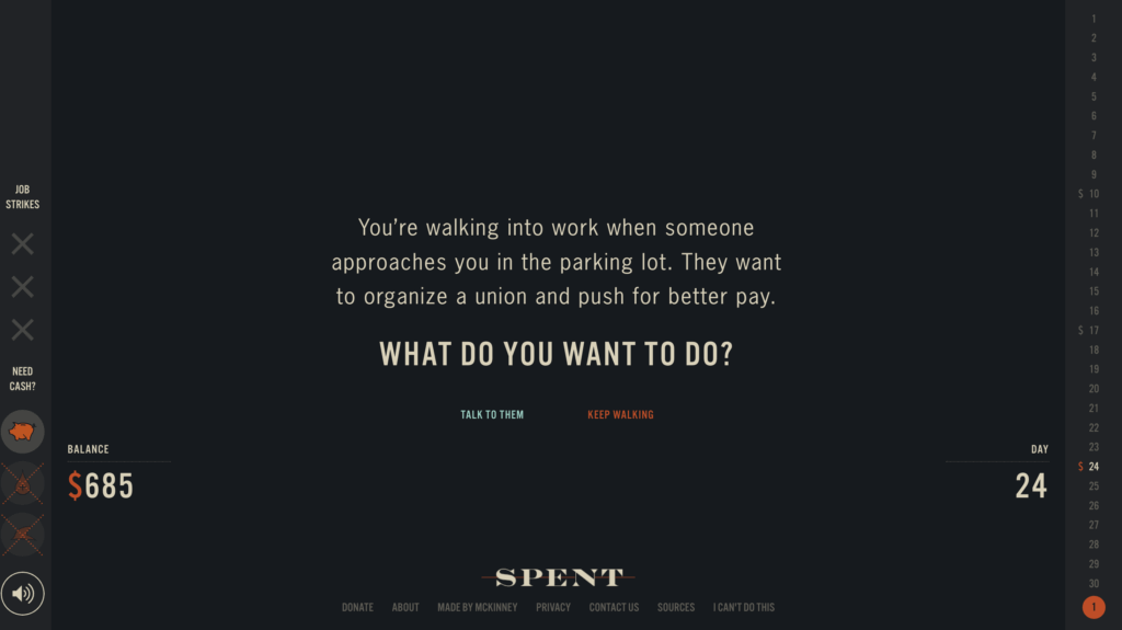 “Spent”: A Game on Poverty in America – The Mechanics of Magic