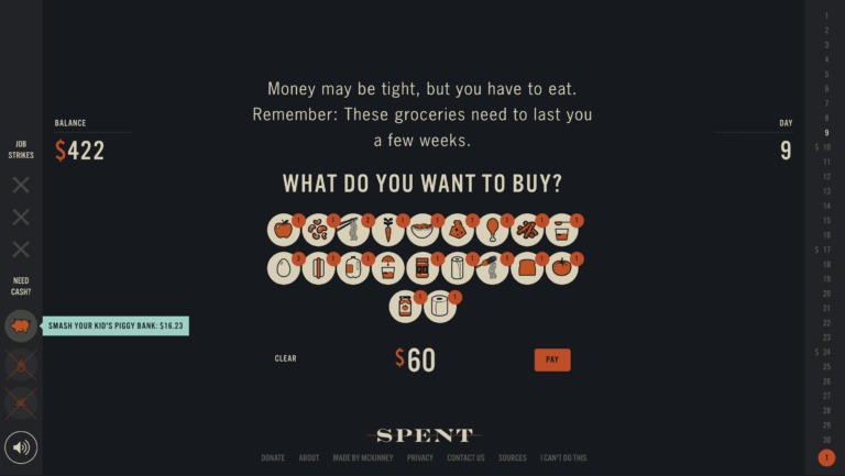 “Spent”: A Game on Poverty in America – The Mechanics of Magic